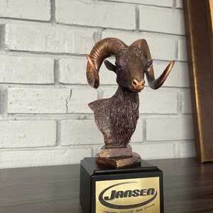 Bronze Longhorn Sculpture on Base, Blank for Home and Office Decor, Add ...