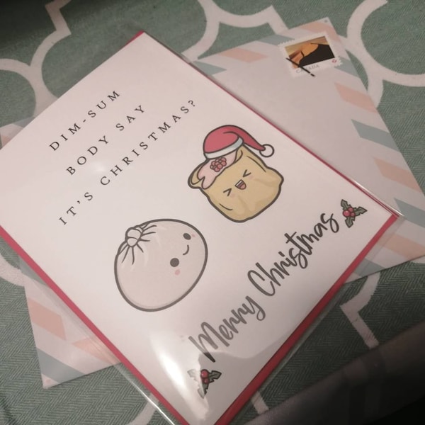 Dim Sum Christmas Card Did Somebody Say It's Christmas Cute Dumpling ...