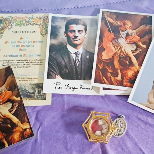 Spiritual Warfare Kit - Stone of Saint Michael the Archangel Relic Pack ...