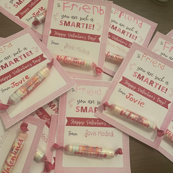 Kids Valentine Smarties Gift Tag Printable, Instant Download, Digital ...