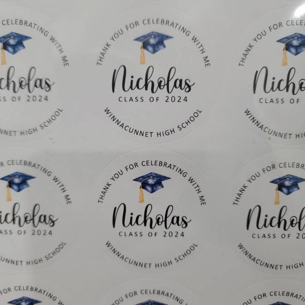 Graduation Party Favor Labels, Graduation Party Favor Stickers, Custom ...