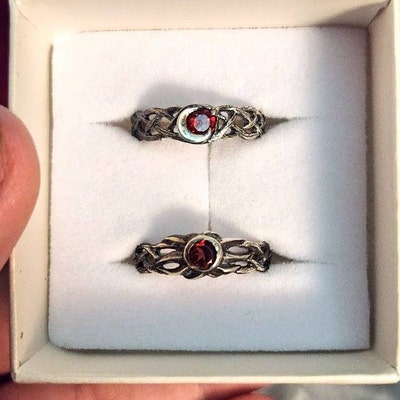 Vintage Fairycore Silver Band Enchanted Forest Mystical Ring, Unique ...