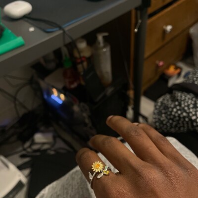 Silver Fidget Ring Lotus Spin Ring Anxiety Ring Gift for Her Daughter ...