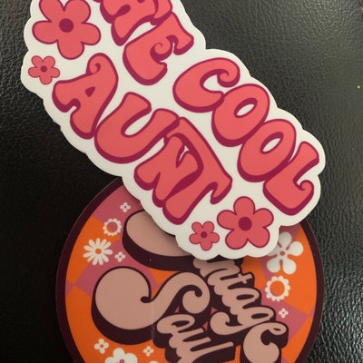 The Cool Aunt Retro Sticker Waterproof Stickers Aunt Stickers Gift for ...