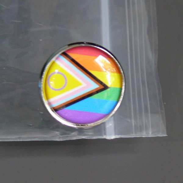 LGBTI Pride Flag Pin Agender Flag Minimalist Flag Snap Pin 16mm ...