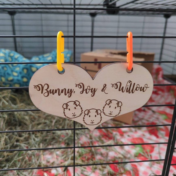 Guinea Pig Cage Tag, Personalized, Custom, Engraved Wood, Pet Guinea ...