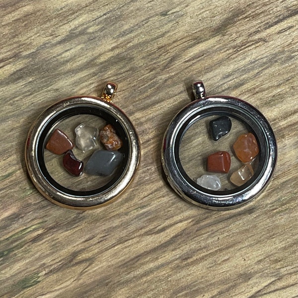 Round Floating Locket,living Locket,glass Locket Pendant,floating Glass ...