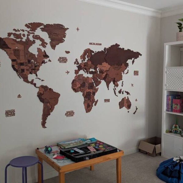 3D Cork World Map, Travel Pin Board, Push Pin Map, Wall Art World Map, Memory Board, Home ...