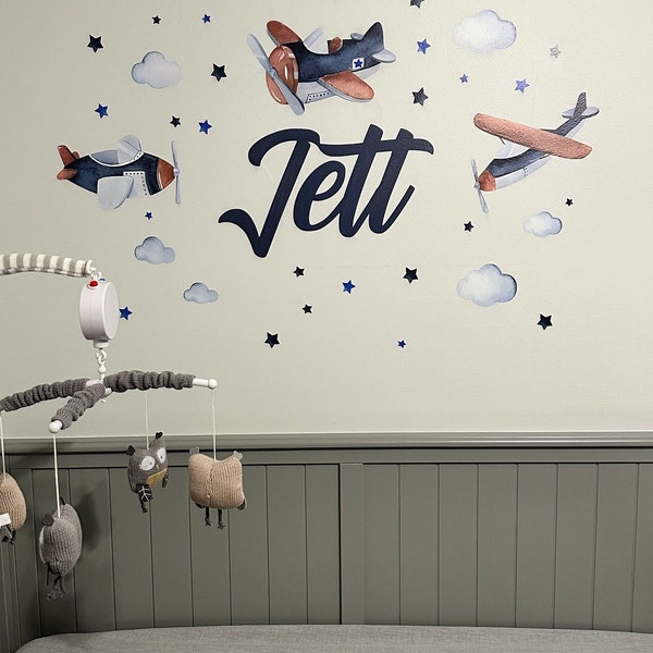 Airplane Wall Decals for Kids Wall Stickers Aircrafts Creative Nursery ...