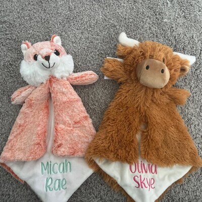 Personalized Lovey, Plush Baby Security Blanket, Personalized Baby ...