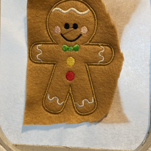 Gingerbread Man Embroidery Pattern , in the Hoop, ITH, Softie Stuffie ...