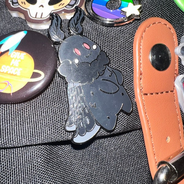 Chibi Mothman Enamel Pin| Cute Moth Local Cryptid Pin, Kawaii Cryptid ...