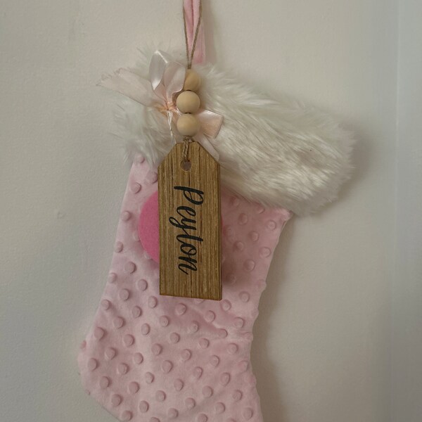 Beaded Wooden Name Tag, Christmas Stocking Tags, Beaded Birthday Name ...