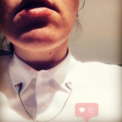 Triangle Collar Pins Unique Accessory Collar Chain Shirt - Etsy