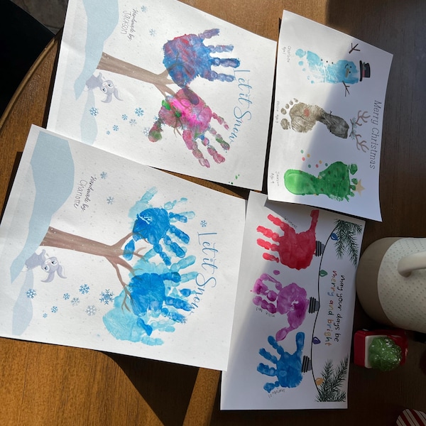 Winter Handprint Craft for Kids, Baby Snowflake Tree Art Keepsake, Hand ...