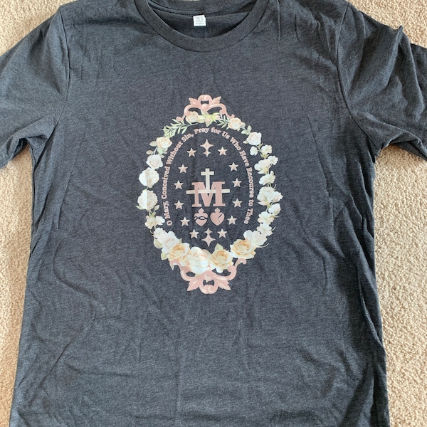Marian Catholic T-shirt, Virgin Mary T Shirt, Catholic Gifts for Women ...