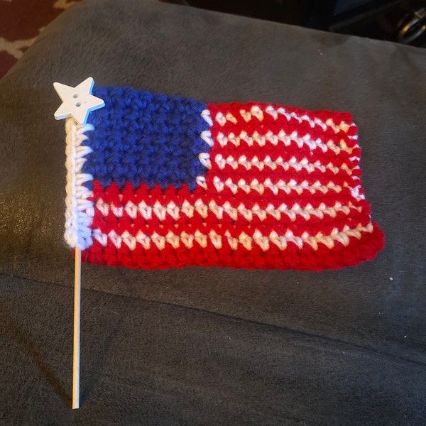 Easy Crochet US Flag Pattern PDF - Aran Yarn - Stripes & Colorwork - Etsy