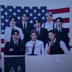 BTS Suga Long Hair Photo Flag Banner, Agust D Suga American Flag ...