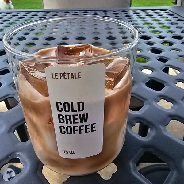 Iced Latte Coffee Candle | Handmade Soy Wax, Gel Ice Cubes (15 Oz) - Etsy