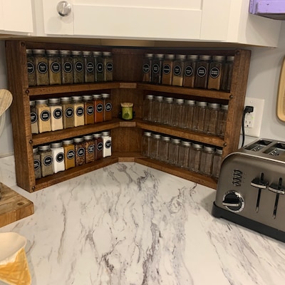 Corner Spice Rack Distressed and New Rustic Holds 45 or More Spices - Etsy