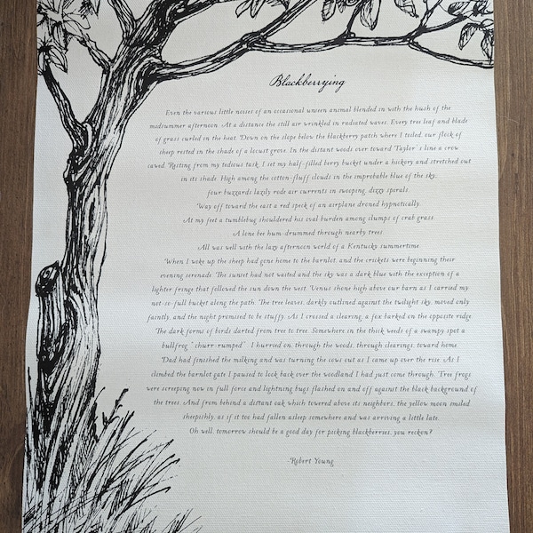 Custom Poem With Tree Drawing - Any Pix or Text - Printed on Canvas ...