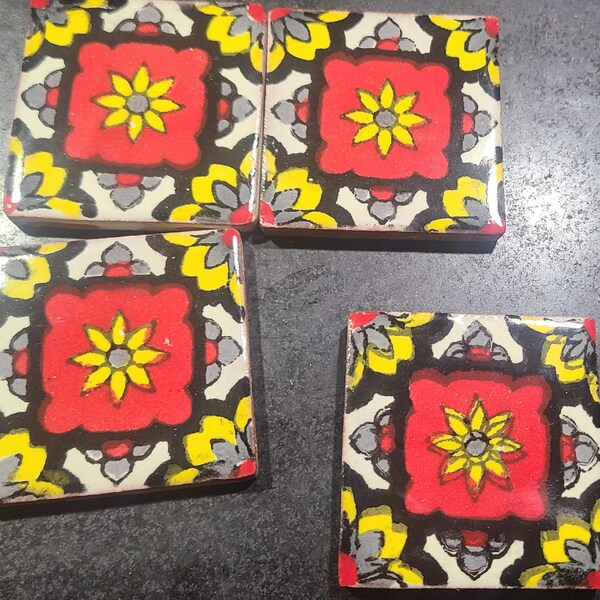100 Assorted 2x2 Inch. Designed Tiles Mexican Ceramic Hand Made Tile ...