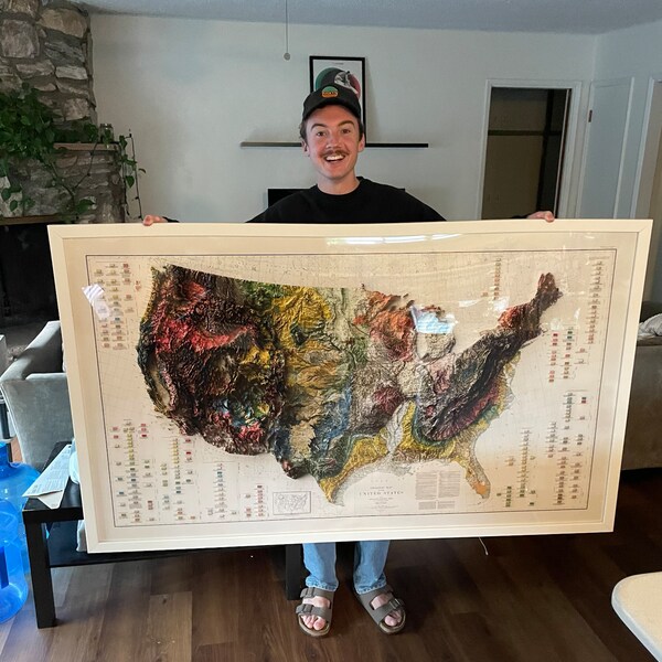 Canada Elevation Map, Wall Art Print, Topographic Relief, Cartography ...