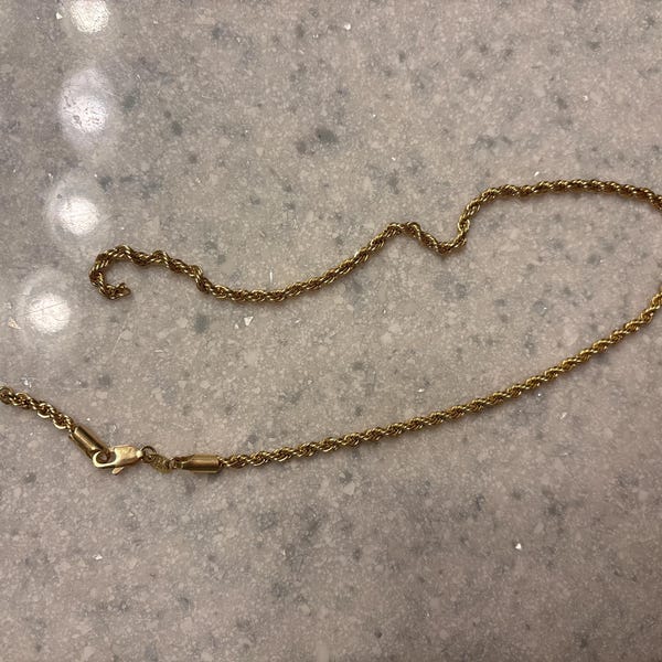18K Rope Chain Necklace for Boy, 4mm Kids Rope Chain, Baby Boy Necklace ...