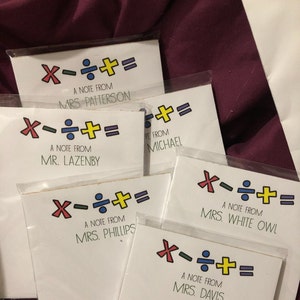 Math Teacher Notepad Personalized Notepad for Teachers - Etsy