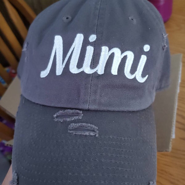 Personalized Mimi Baseball Hat, Custom Nana Hat, Distressed Baseball ...