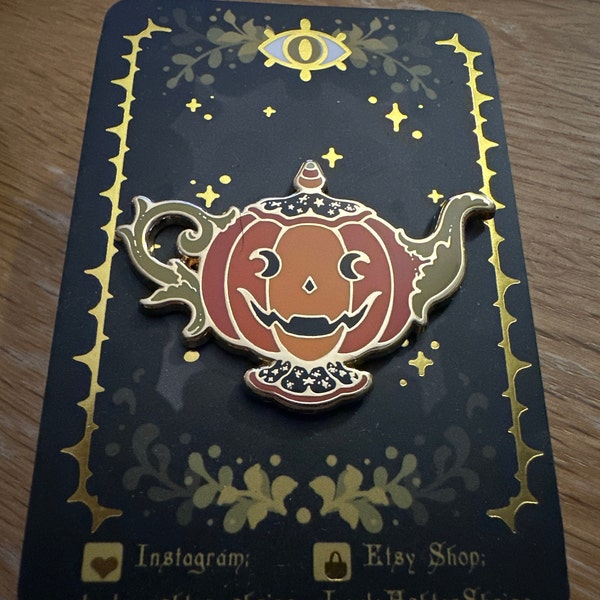 SPOOKY TEA SET Mini Enamel Pins. Hard Enamel Pin. Witchy Pin. Teapot ...