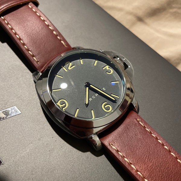 Italian Naval Homage Watch Military 45mm Militare Tan Leather Marina - Etsy