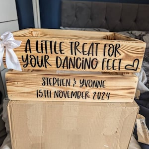 Personalised Wedding Crate, Wedding Slipper Crate, A Little Treat for ...