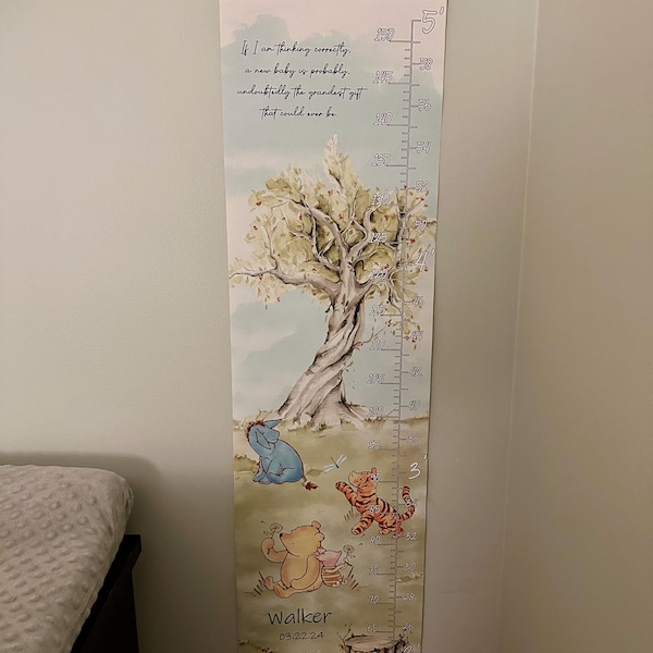 Classic Winnie the Pooh & Friends Height Chart Personalized Growth ...