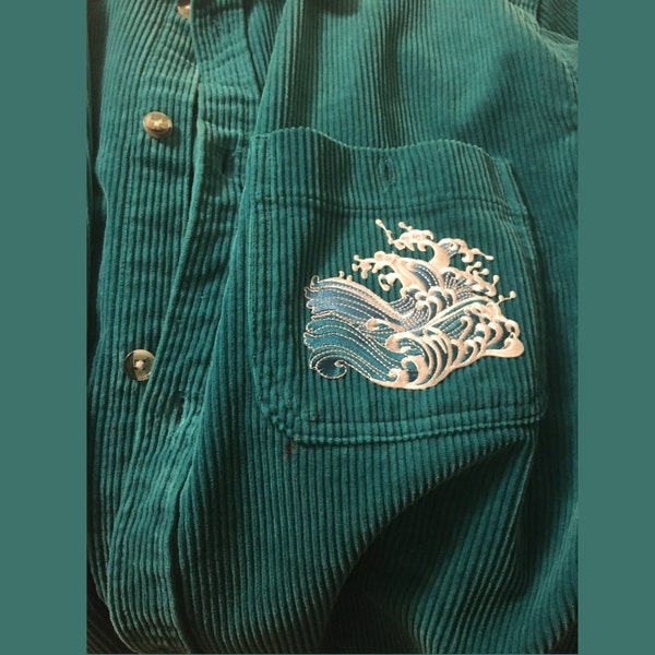 Ocean Wave, Sea Wave Patch, Cool Patch, Embroidered Iron-on Patch ...