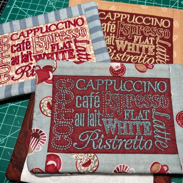 Coffee Mug Rug in the Hoop Machine Embroidery Design - Etsy