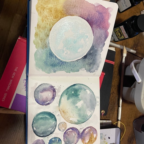GENUINE INDIGO Jazper Stardust Handmade Watercolor Pan (made With Pure ...