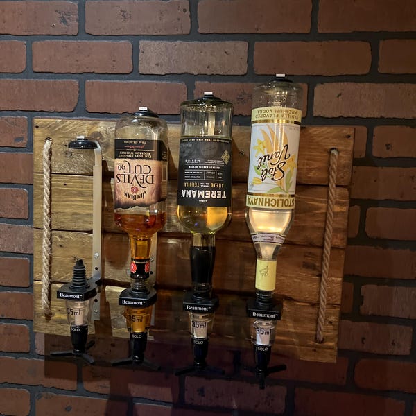 Gin Wall Bar Painted Grey. Wall Mounted Gin Spirits Bar With Slots to ...
