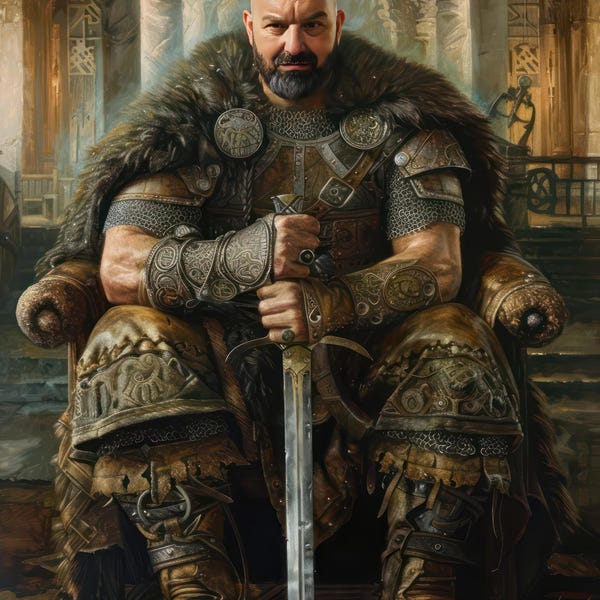 Custom Viking King Portrait From Photo. , Personalized Viking Wall Art ...