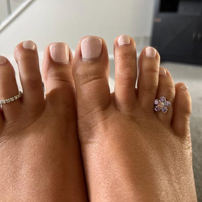 Pink Crystal Super Sparkly Flower Toe Ring, Stretch Elastic Toe Ring ...