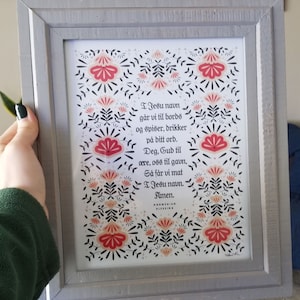 Norwegian Blessing (table Prayer), Limited Edition Nordic Print ...