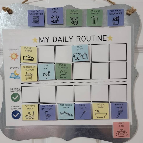 Kids Daily Responsibility Chart | Printable Chore Cards and Routine ...