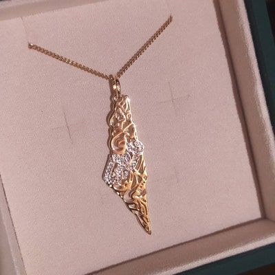 Jordan Map Necklace With Arabic Calligraphy 18K GOLD / SILVER - Etsy