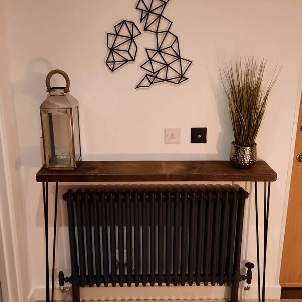 Omni Rustic Console Table With Black 3 Pin Hairpin Legs. hallway Table ...