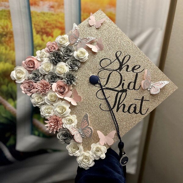 Graduation Cap Topper, Floral Graduation Cap Topper, Photoprop Cap ...
