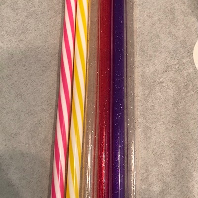 Reusable Sparkle Glitter Hard Plastic Drinking Straw Twinkle Pastel ...