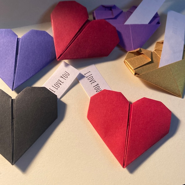 Pocket Origami Hearts With Custom Message Set of 16 to Gift Clients ...