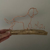Handmade Wire Cockapoo on Driftwood Home Decor Dog Gifts Dog Presents ...