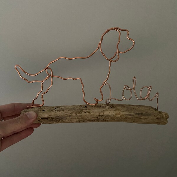 Handmade Wire Cockapoo on Driftwood Home Decor Dog Gifts Dog Presents ...