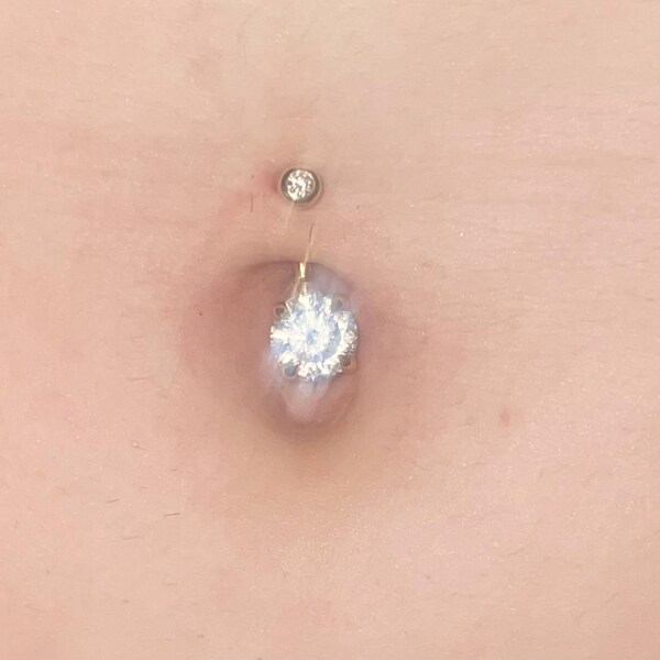 Diamond Belly Button Ring, Small Ring, Belly Ring, Diamond Ring, Belly ...
